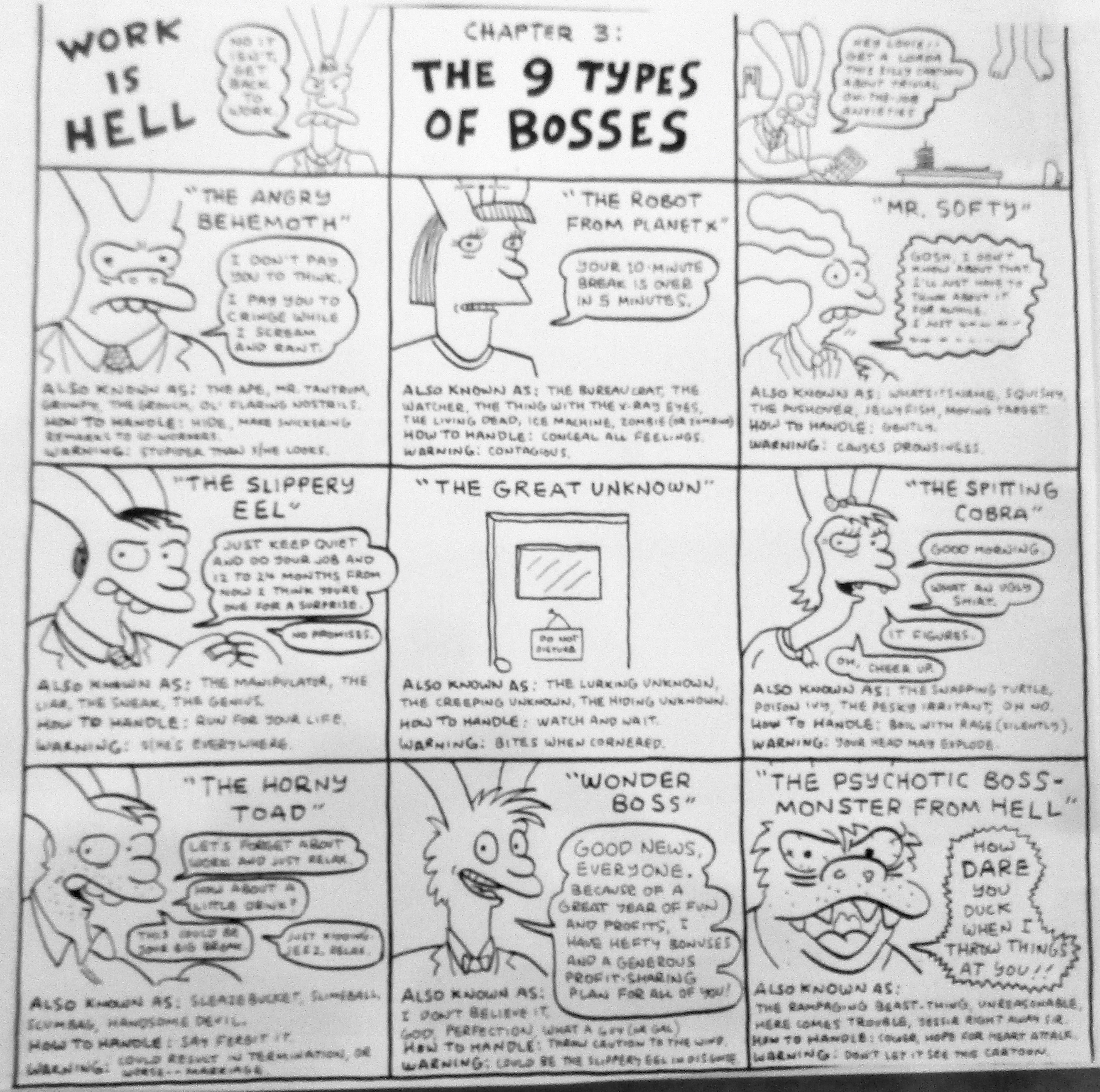 Cartoon - The 9 Types Of Bosses - Antarctica Journal